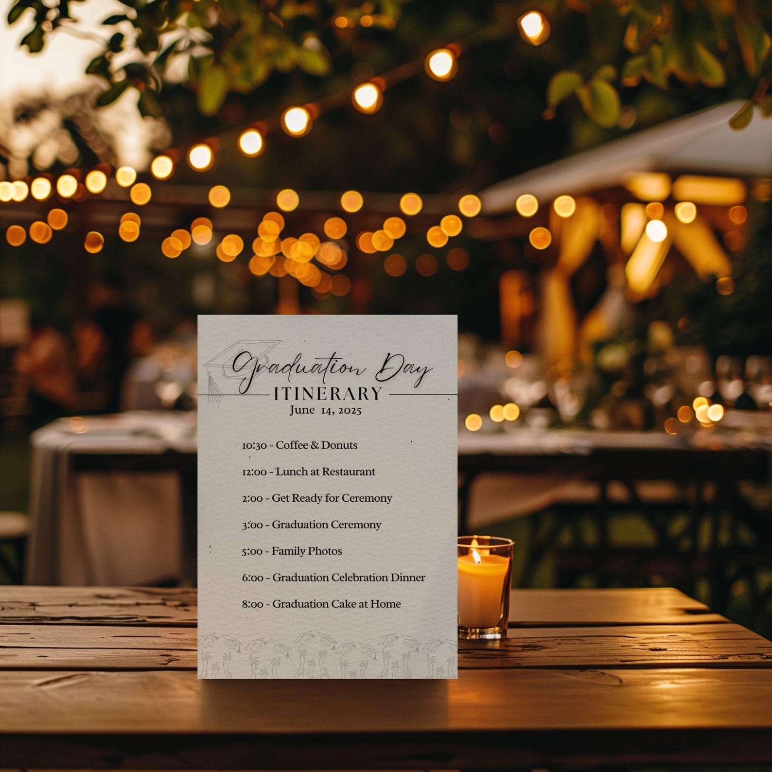 Graduation Day Itinerary Template, Class of 2025 Senior, Graduation ...