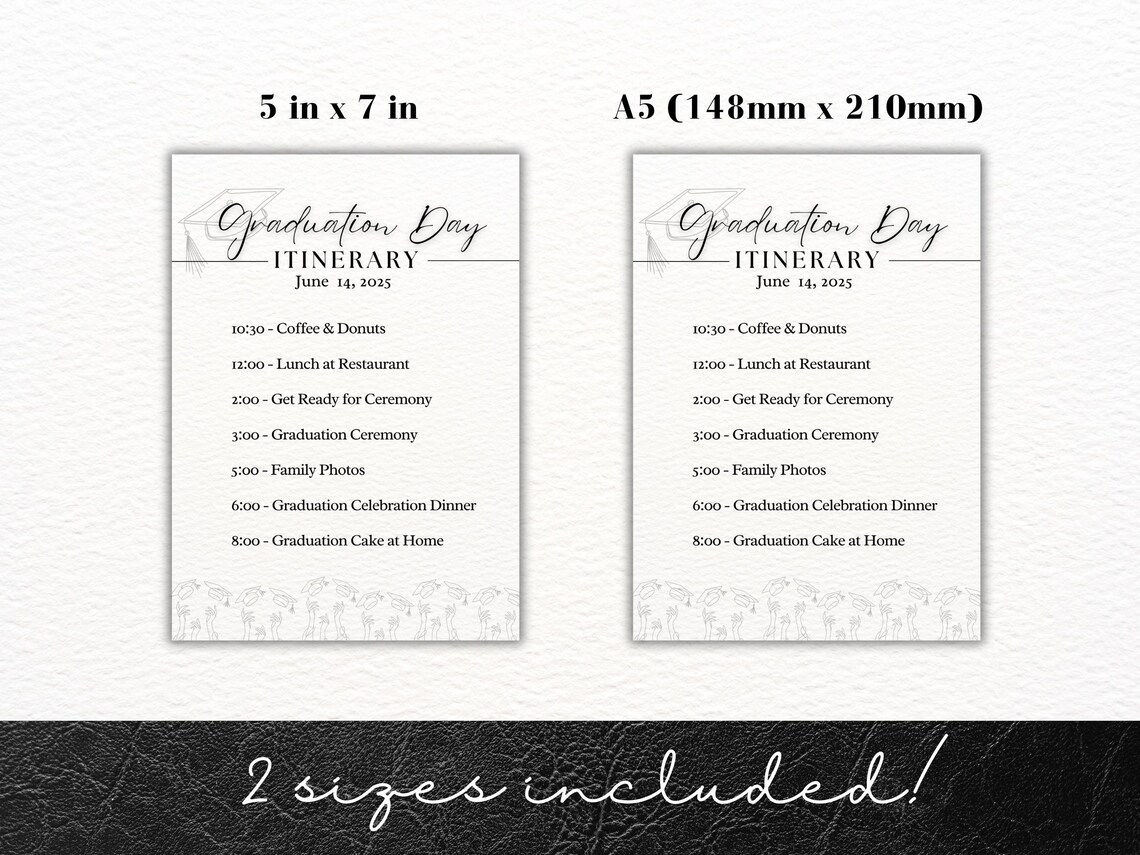 Graduation Day Itinerary Template, Class of 2025 Senior, Graduation ...