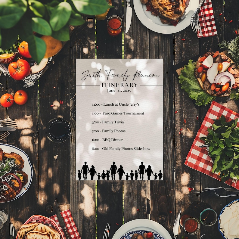 Family Reunion Itinerary Template - Editable Canva Schedule, Printable ...