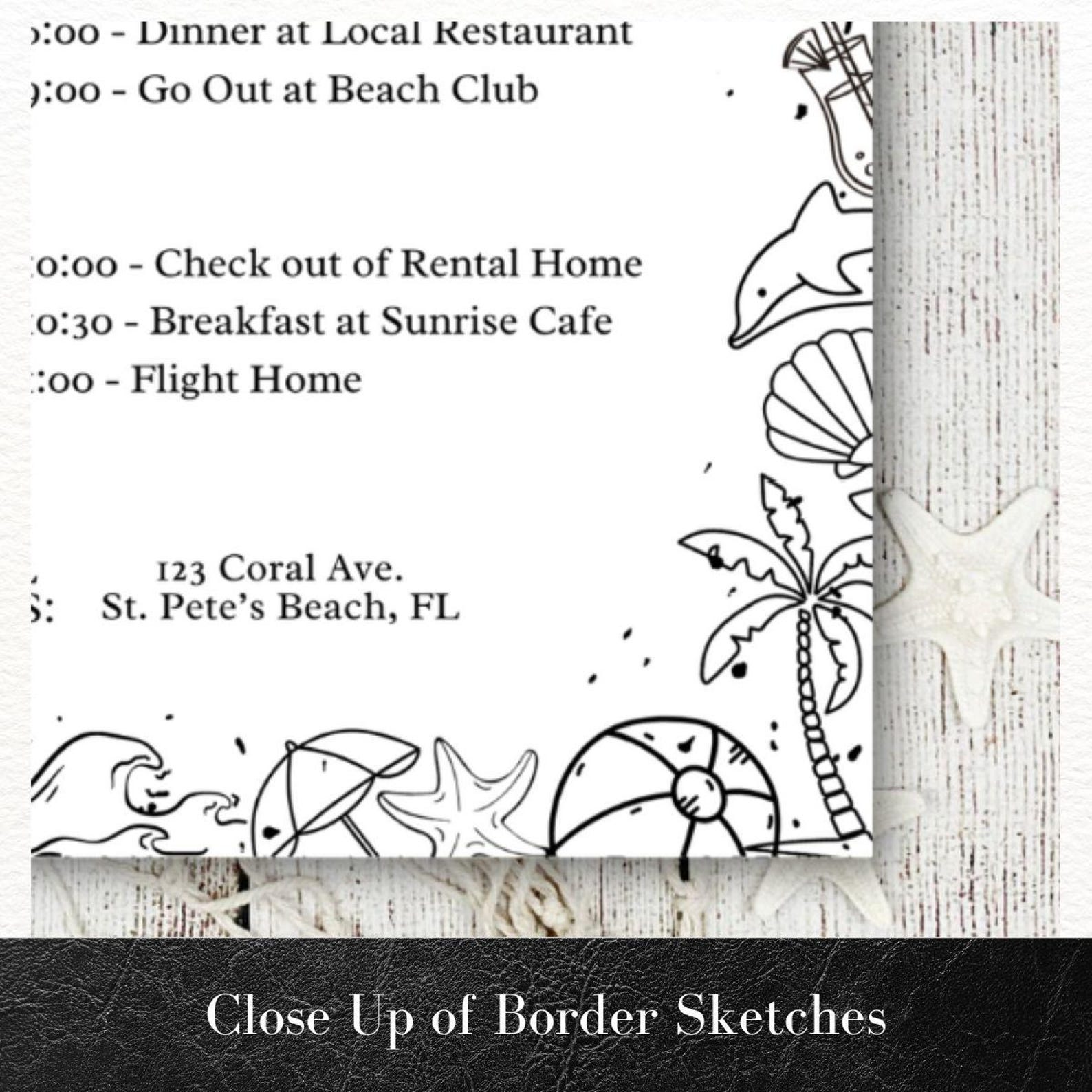 Beach Vacation Itinerary Template, Beach Weekend Trip, Girls Trip ...