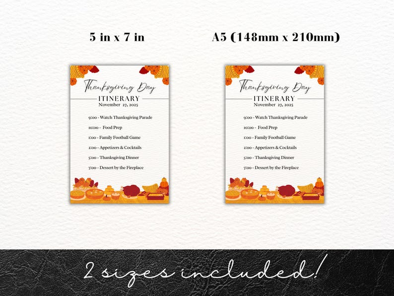 Editable Thanksgiving Itinerary Template, Canva Schedule, Printable ...