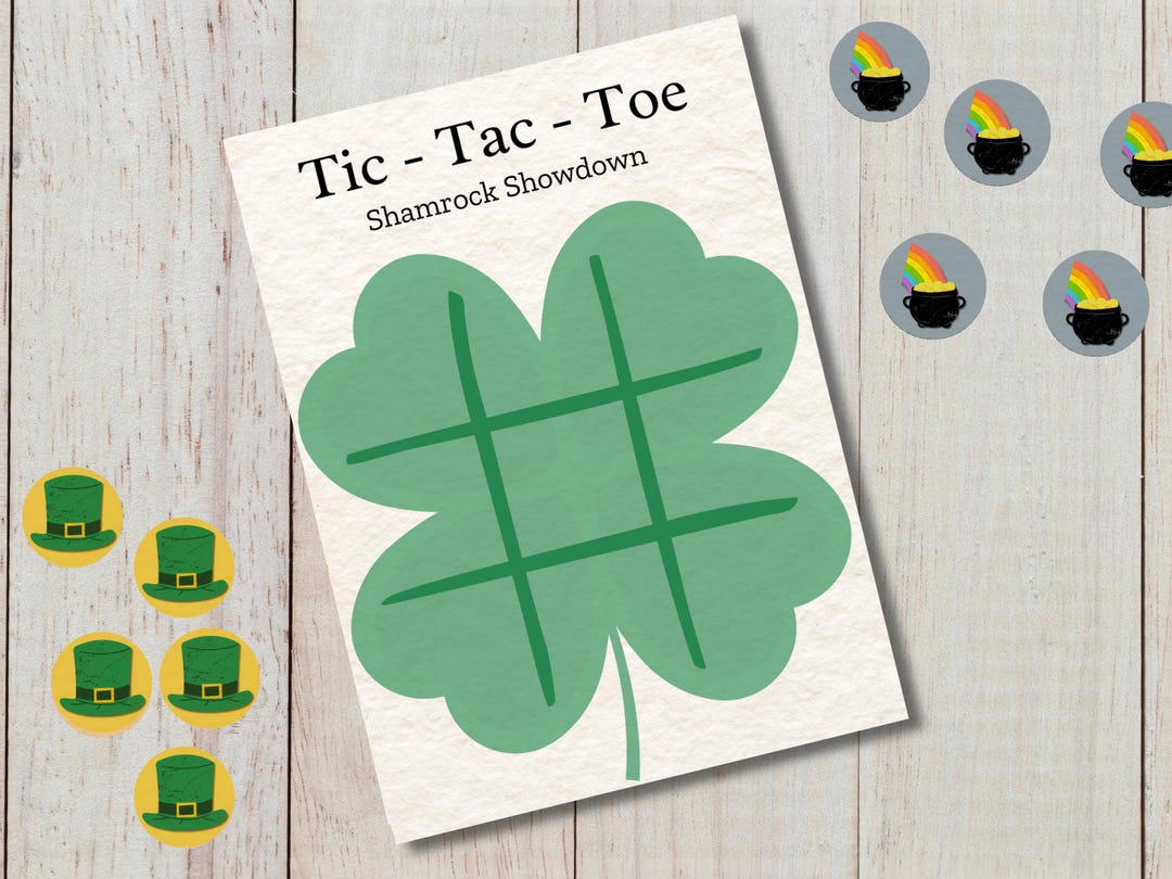 St. Patrick’s Day Tic Tac Toe Printable Game, Instant Download PDF ...
