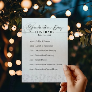 Graduation Day Itinerary Template, Class of 2025 Senior, Graduation ...