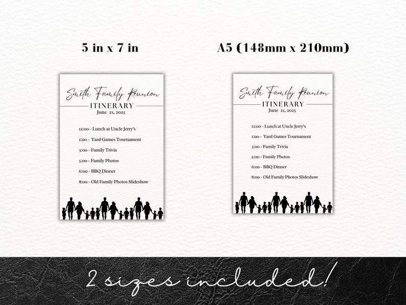 Family Reunion Itinerary Template - Editable Canva Schedule, Printable ...