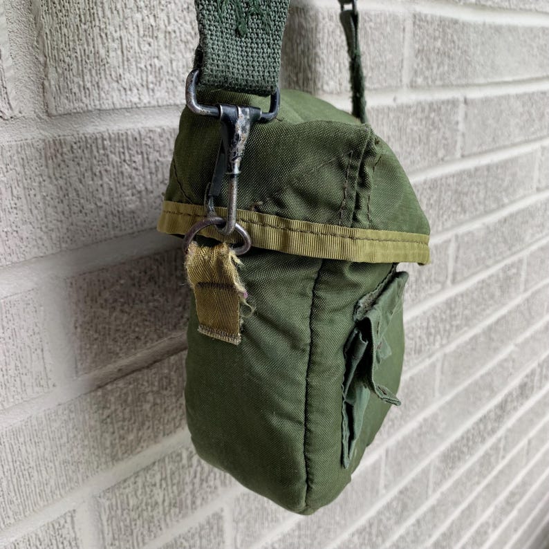 Vintage 70s Water Canteen Cover Military Bag Army Bag Insulated Bag ...