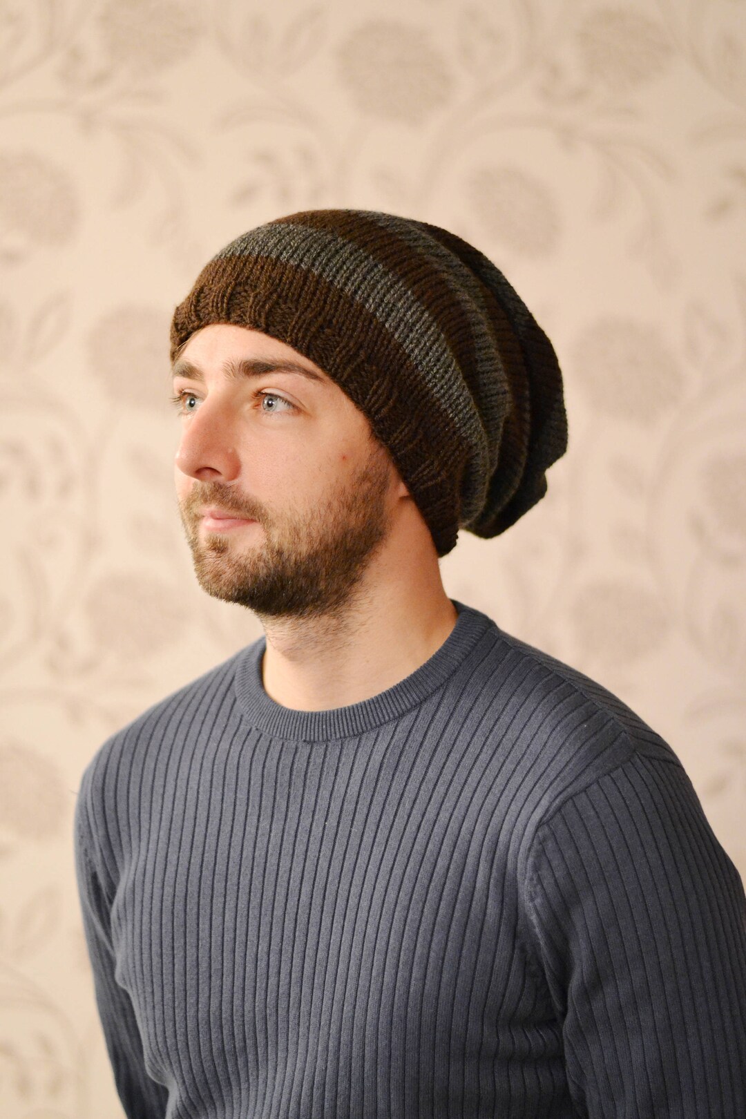 Slouchy Hat, Fall Hat, Mens Slouch Hat, Oversized Hat, Knit Hat, Womens ...