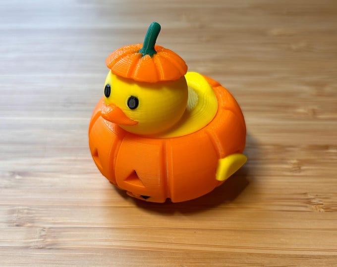 Pumpkin Duck, Duck Wearing a Pumpkin, Ducky in a Pumpkin, Cute ...
