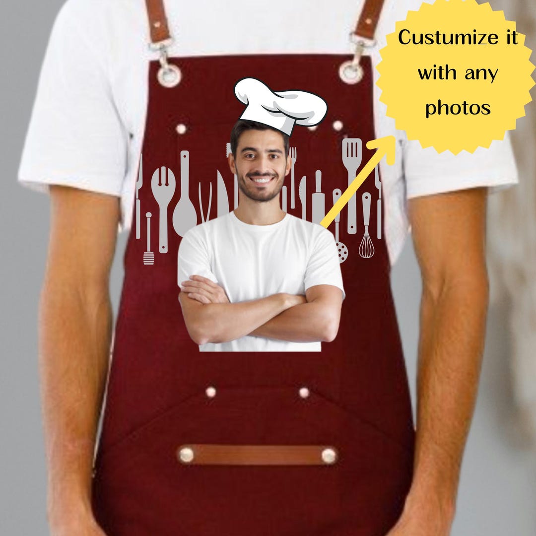 Custom Photo Apron Picture Chef Apron Personalized Gift Apron ...