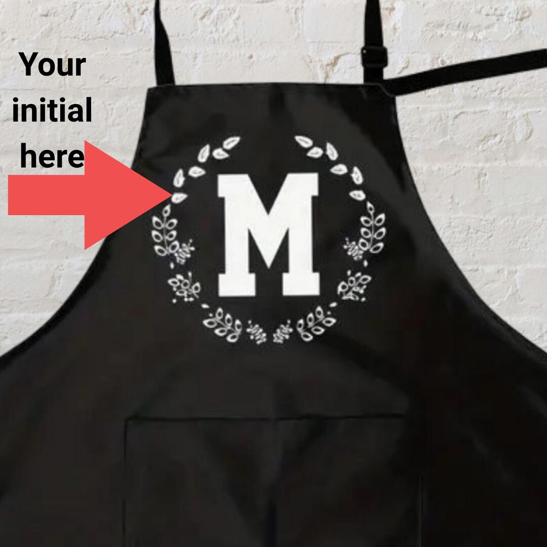 Personalized Initial Apron, Custom Letter Monogram Apron, Gift for Her ...