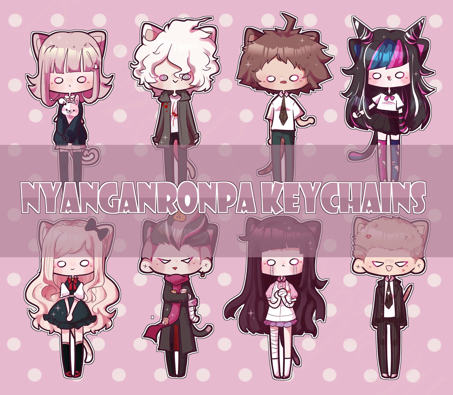 Danganronpa SDR2 / DRV2 Double Sided Kitty Acrylic Keychains - Etsy