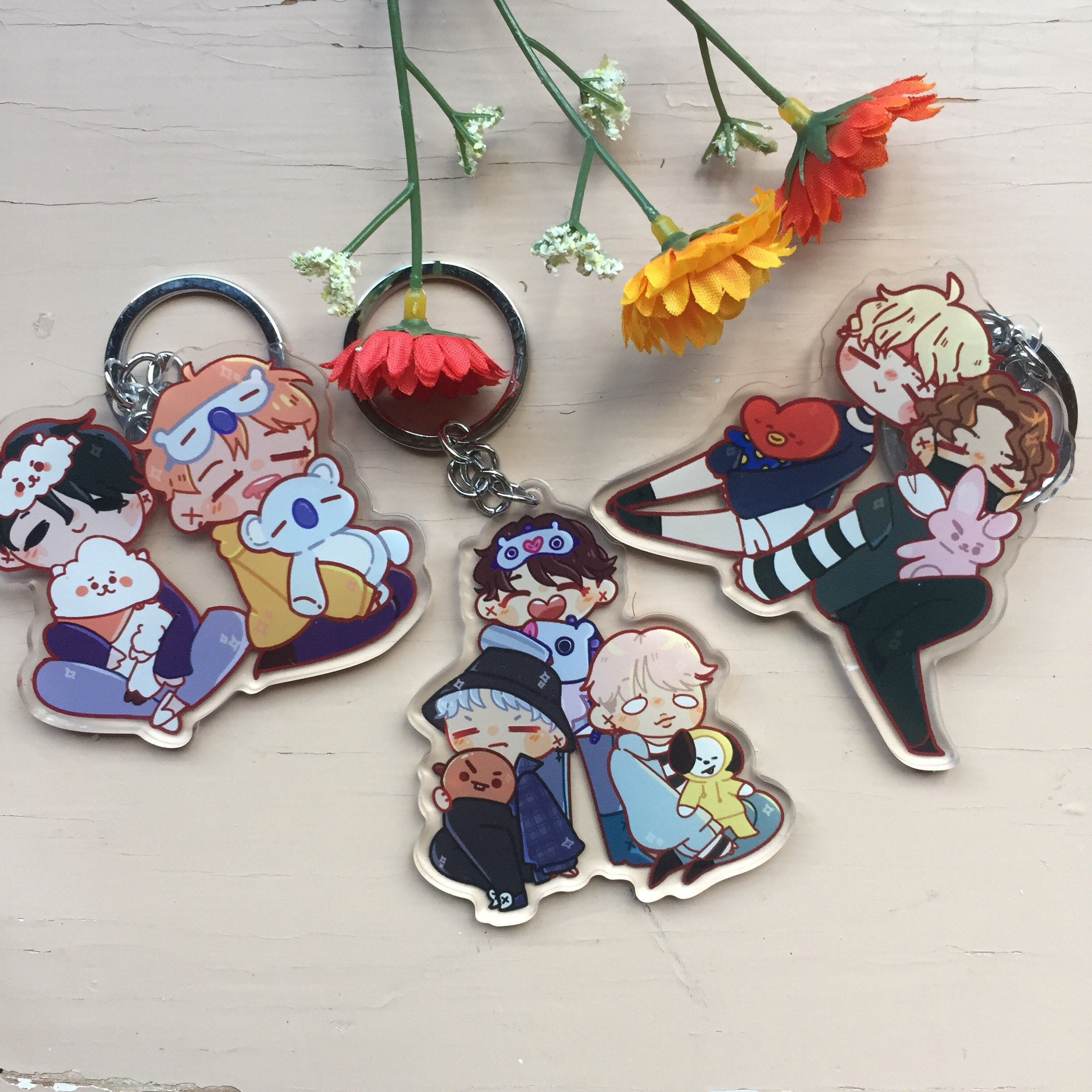 BTS Acrylic Key Chains | Etsy