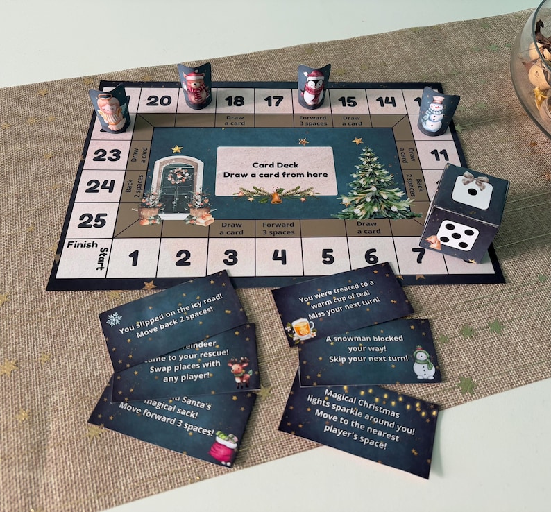Printable Christmas Board Game for Kids DIY Holiday Activity for 2-4 ...