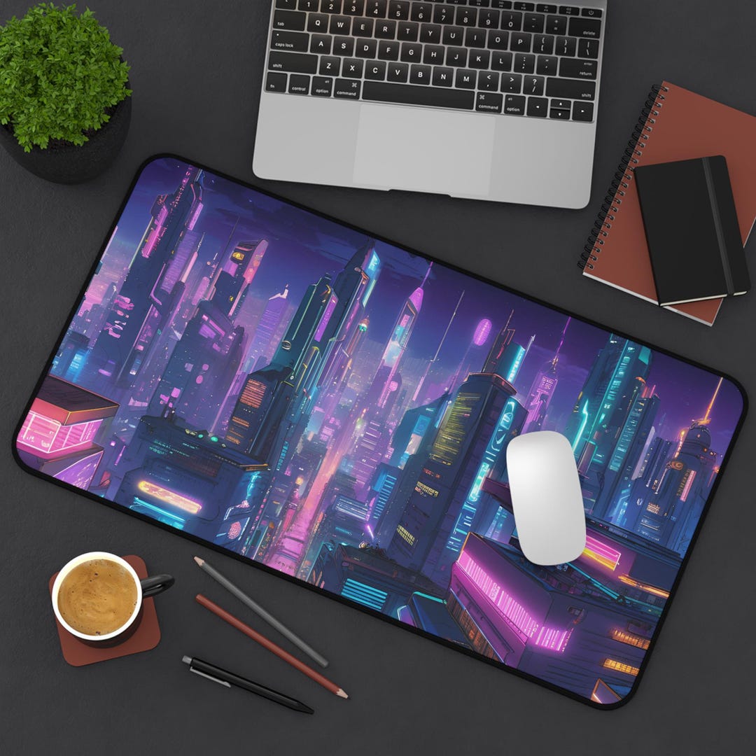 Cyber Punk Desk Mats, Gaming Mouse Pad, Future Gift, New World Desk Mat ...