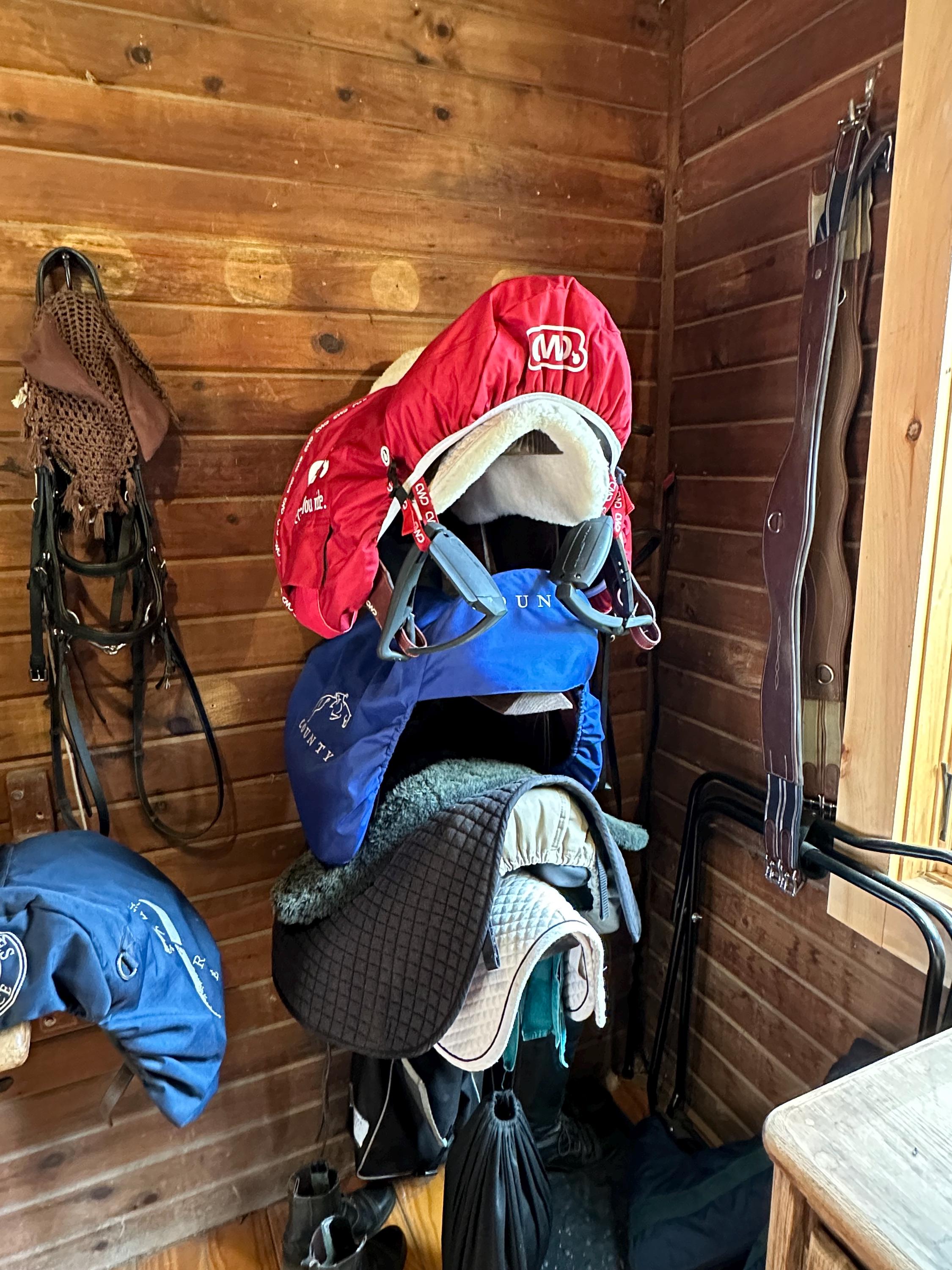 Triple Wood Wall Mounted Saddle Rack - Etsy