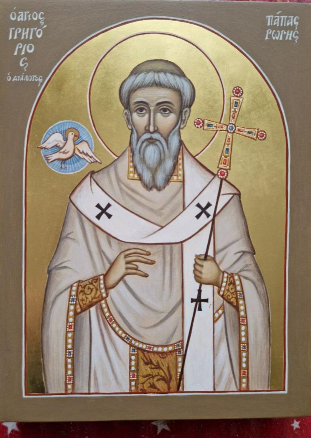 Icon of Saint Gregory Dialogos, Pope of Rome 15*20*2,5 см - Etsy