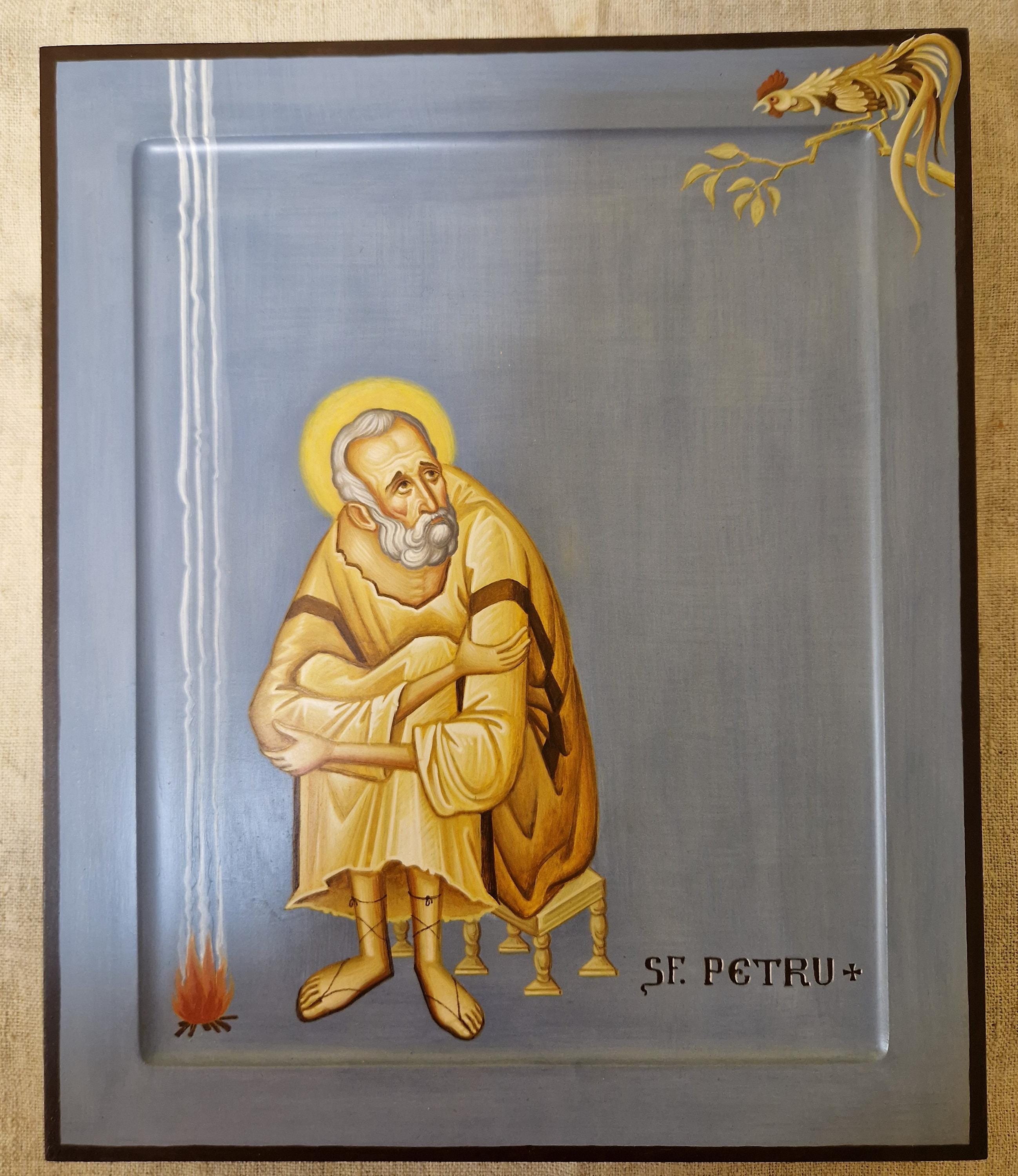Hand-painted Icon of Saint Peter, Size 25x30x4 Cm. - Etsy