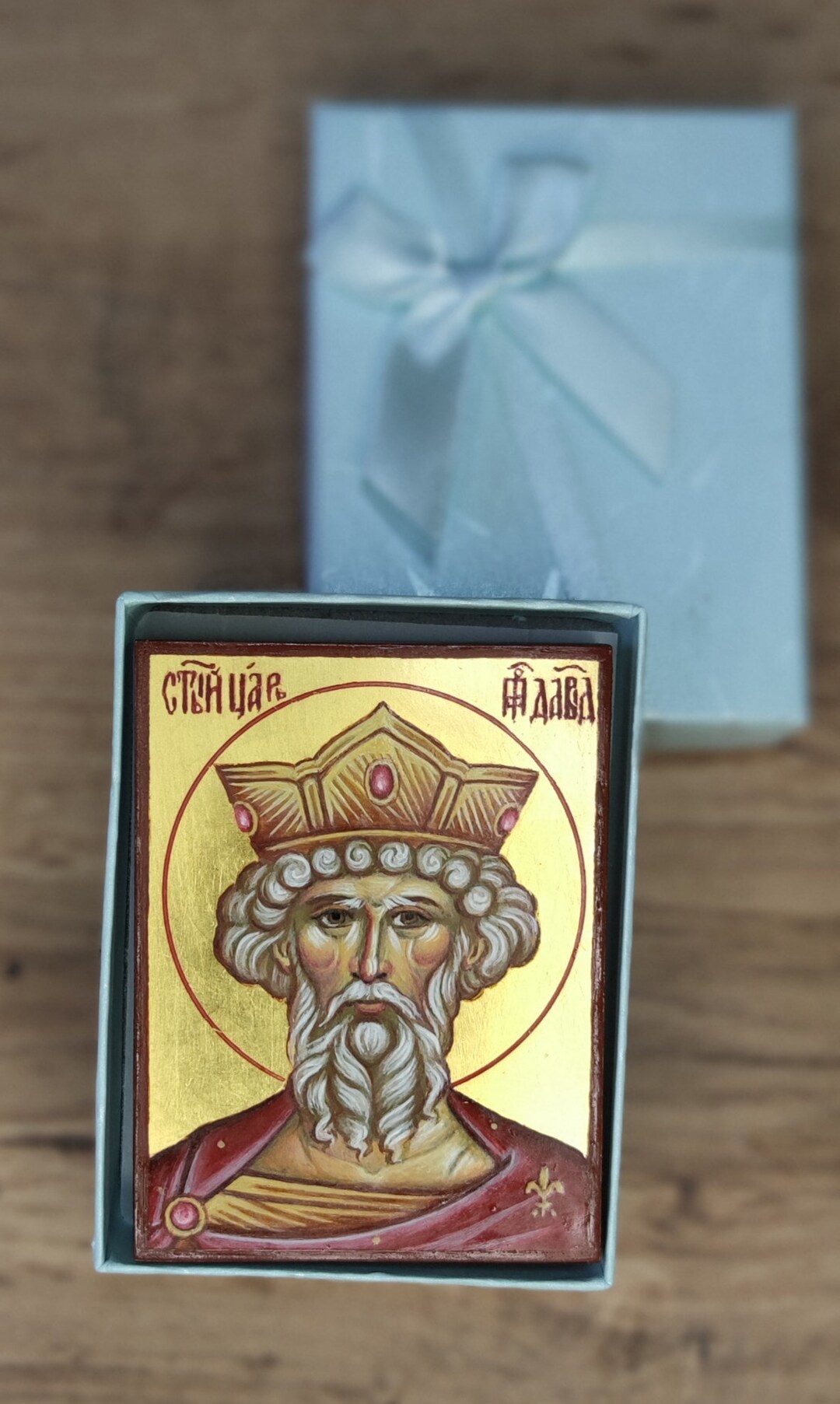 Small Hand-painted Icon of Saint Prophet and King David, Size 6x8x1.5 ...