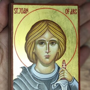 Small Hand-painted Icon of Saint Joan of Arc, Size 6x8x1.5 Cm. - Etsy
