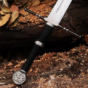 Handmade Witcher Sword, White Wolf Monster Slayer Sword With Scabbard ...