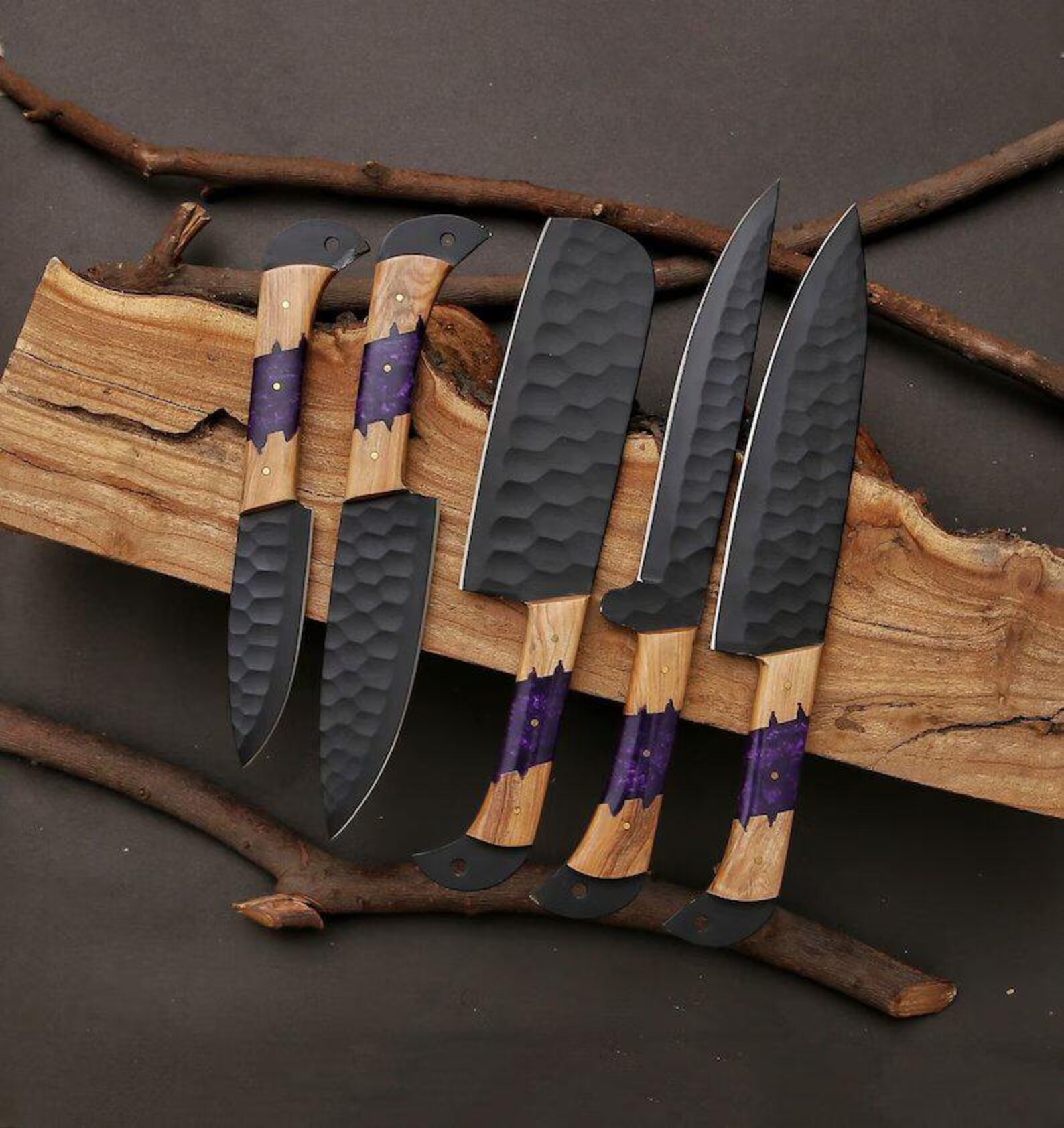 Handmade Damascus Steel Chef Knives Set| Kitchen Chef Knives| Hand ...