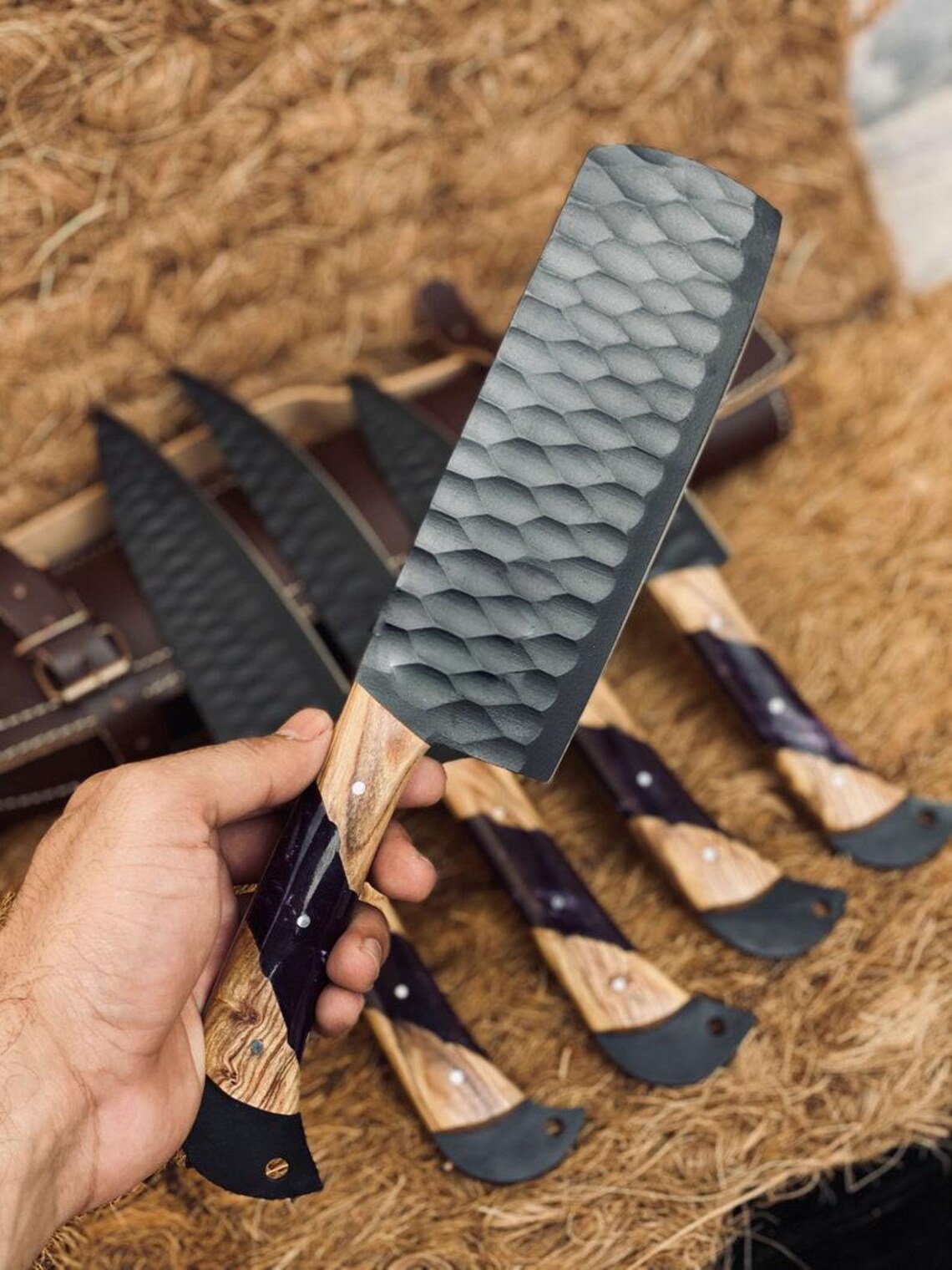 Handmade Damascus Steel Chef Knives Set| Kitchen Chef Knives| Hand ...