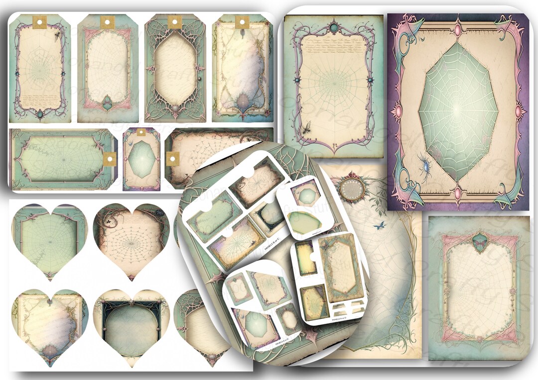 Digital Gothic Spider Cobweb Journal Kit, 40 Items, Journal Pages ...