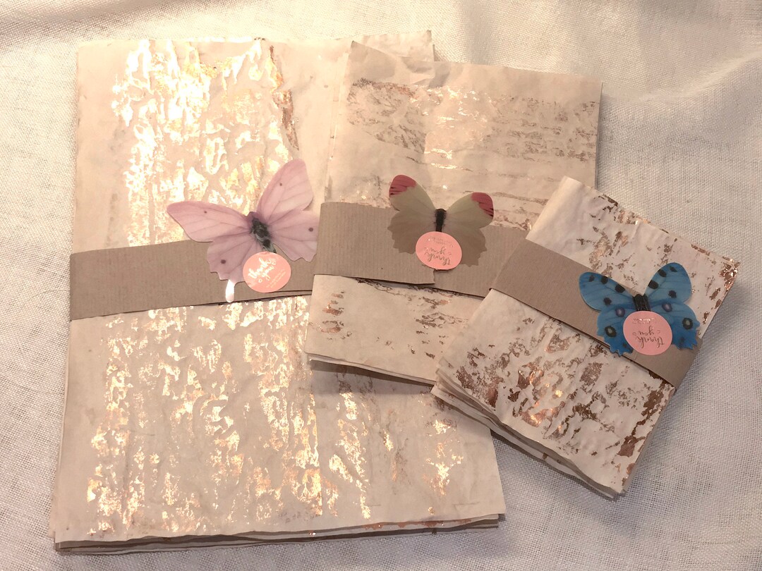 Aged Onion Skin Paper Gilded in Metallic Gold 10 Sheets Choice of Sizes ...