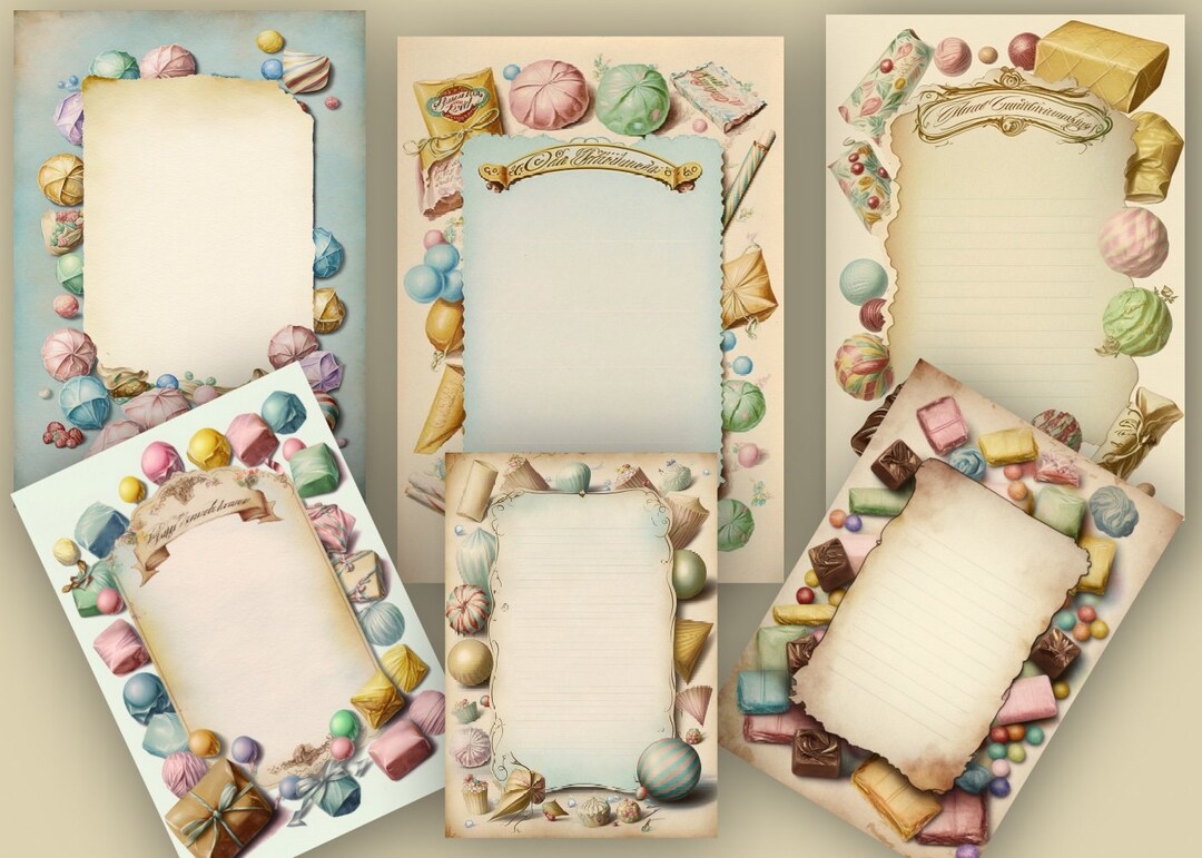 20 Digital Candy Store Journal Pages, Sweets Chocolate, Lollies ...