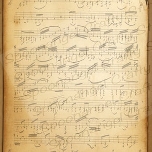 21 Digital Antique Style Music Sheets Journal Kit 300dpi Ready to Print ...