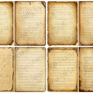 21 Digital Antique Style Music Sheets Journal Kit 300dpi Ready to Print ...