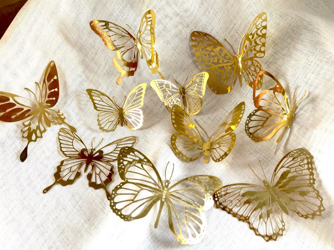 Gold Lace Filigree Butterflies Made From Metallic Foil, Ideal for ...