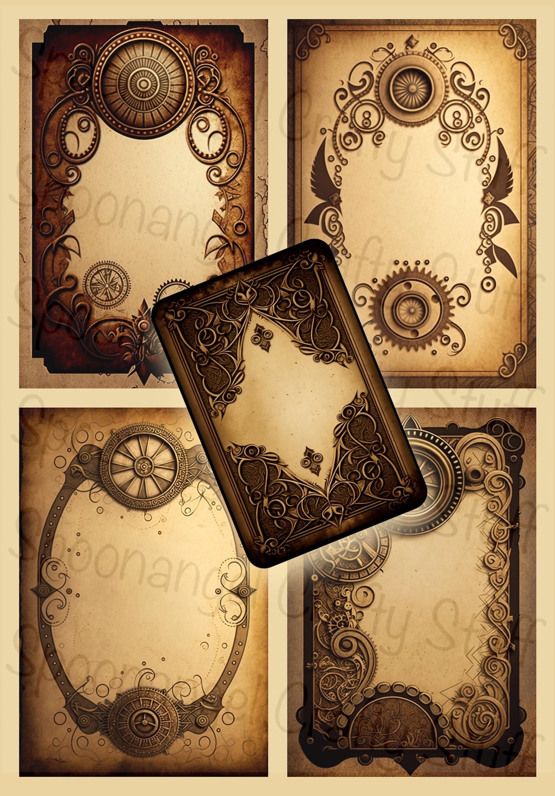 Digital Journal Pages, 24 Different Steam Punk Images, A6 300 Dpi ...