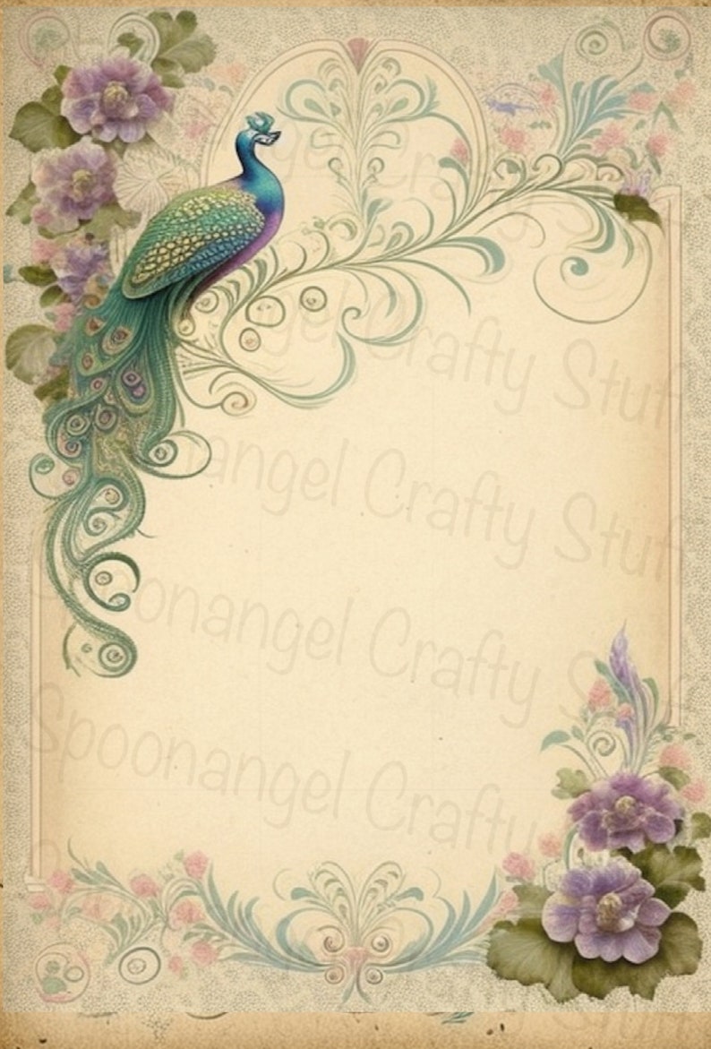 21 Digital Peacock Journal Pages Kit Ready to Print A4 - Etsy