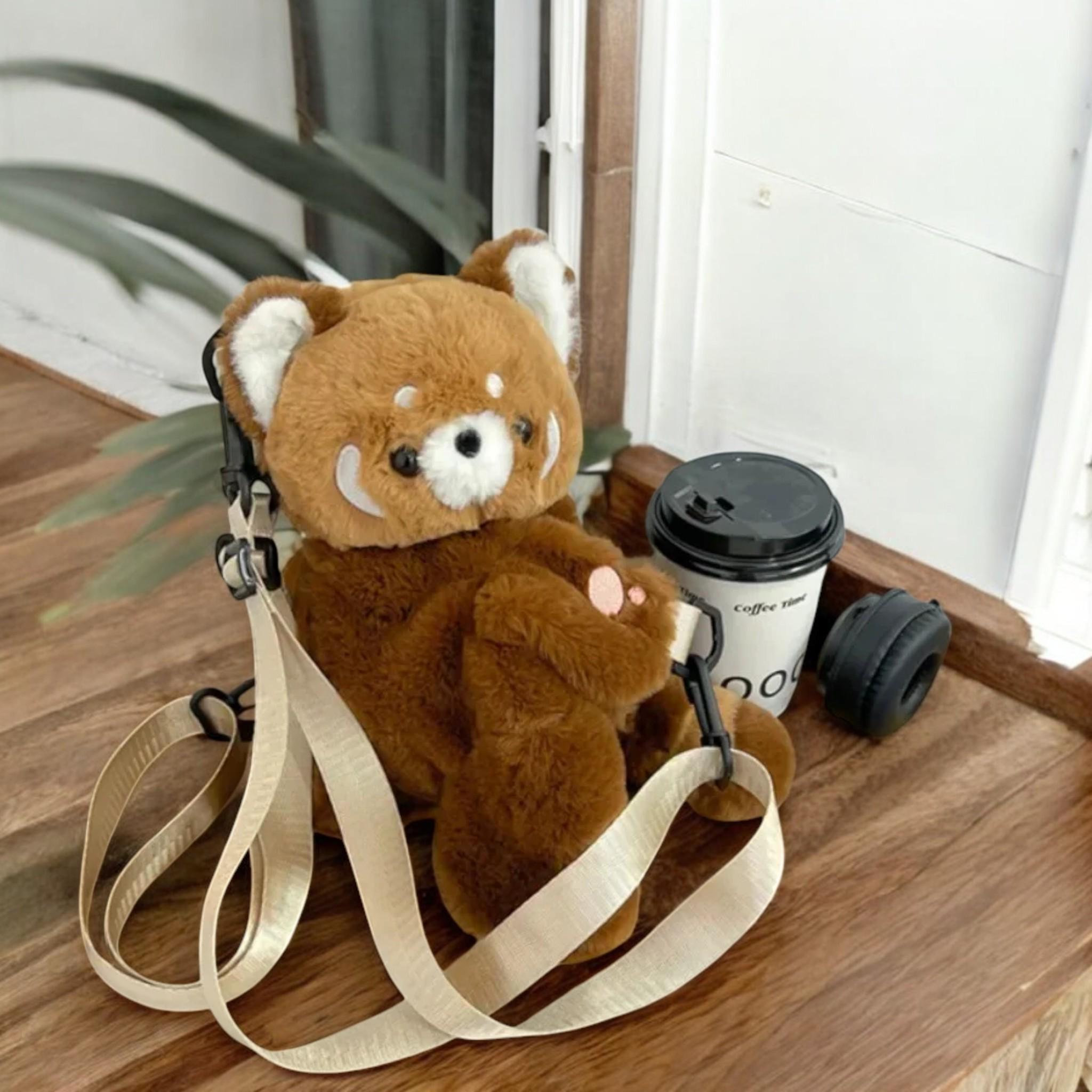 30 Cm & 40 Cm Cute Red Panda Plush Backpack – Soft Crossbody Shoulder ...