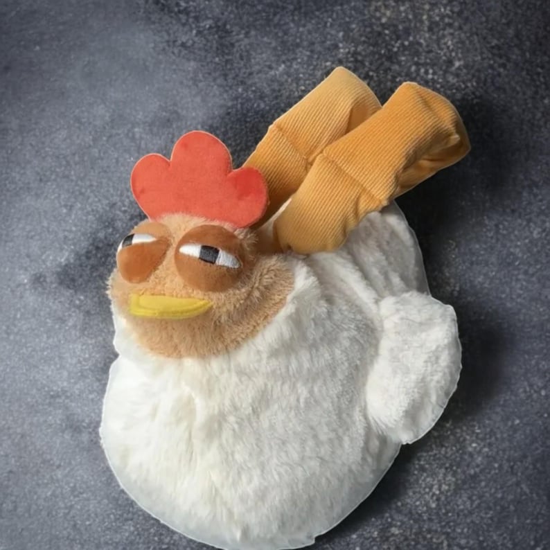 27 Cm Funny Fur Chicken Plush Bag Ugly Hen Handbag & Kawaii Keychain ...