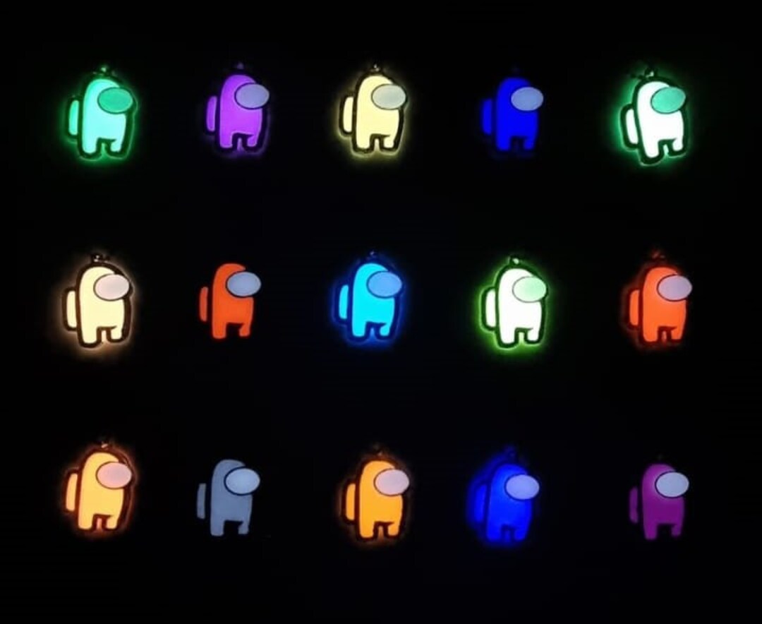 Custom Glow in the Dark Peach to Yellow among Us Keyring 15 Unique ...