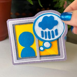 Tomodachi Life Rainy Apartment Felt Window, 3 X 2.5" Vinyl Matte ...