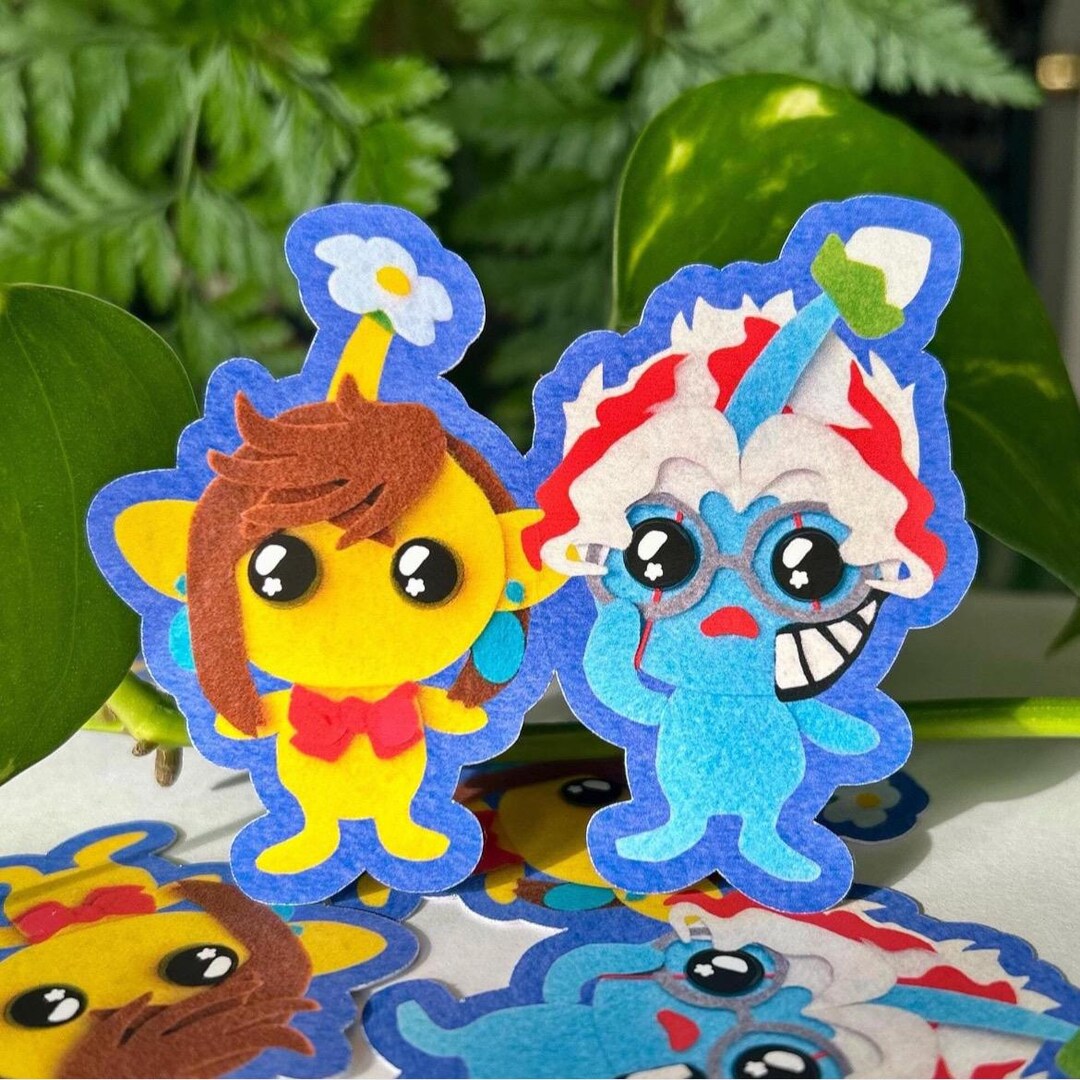 Pikmin Alien/ghost Anime Couples Crossover Felt 3.25" X 2.5" Vinyl ...