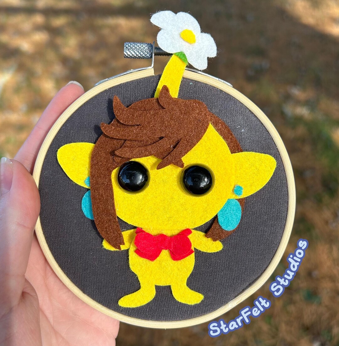 Momo Ayase Dandadan X Pikmin Felt Art, 4-inch Embroidery Hoop - Etsy