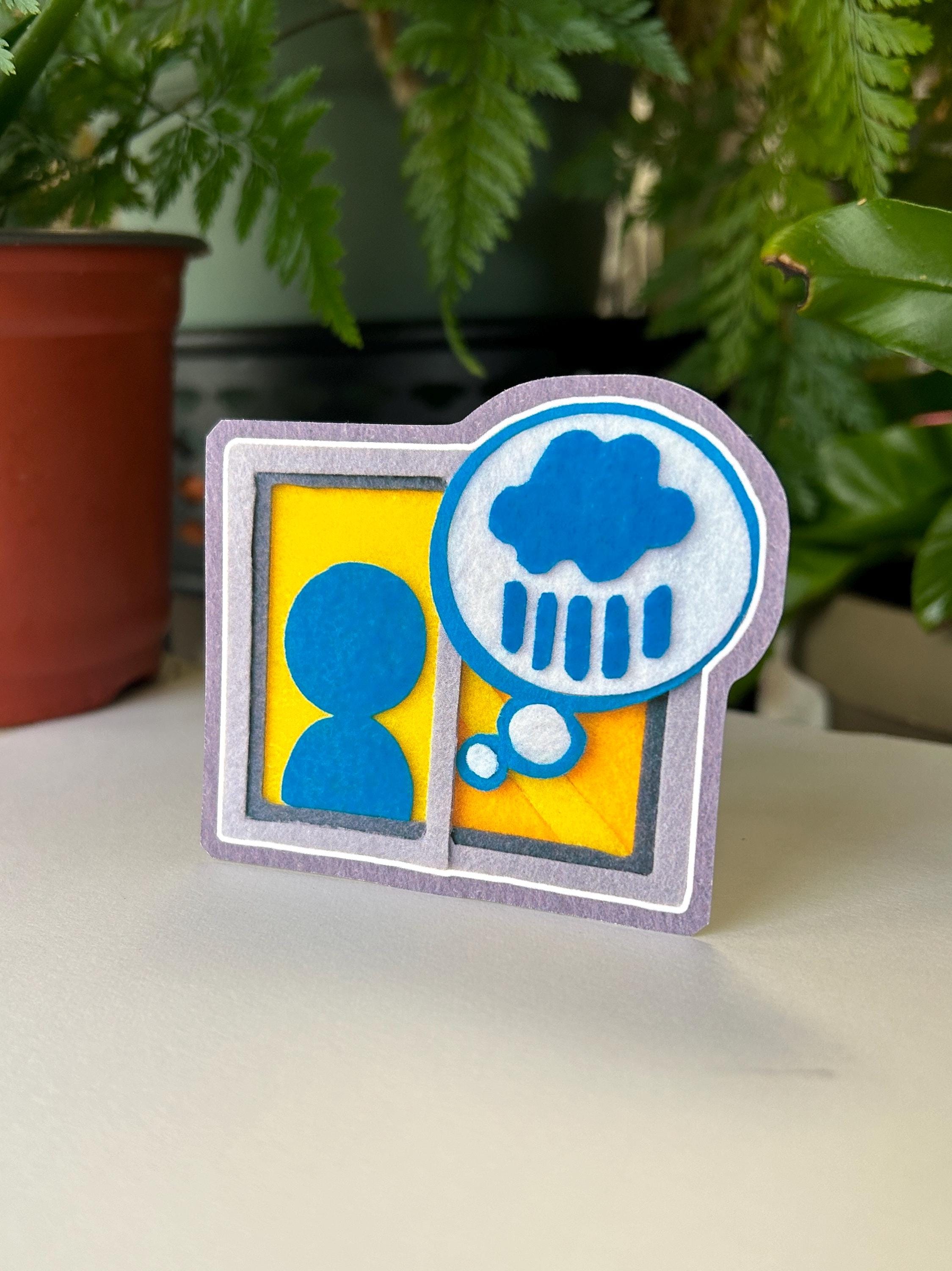 Tomodachi Life Rainy Apartment Felt Window, 3 X 2.5" Vinyl Matte ...