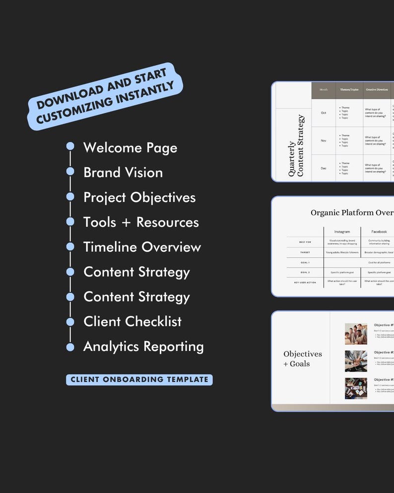 Client Process Template Bundle: Social Media, Proposal, Onboarding ...