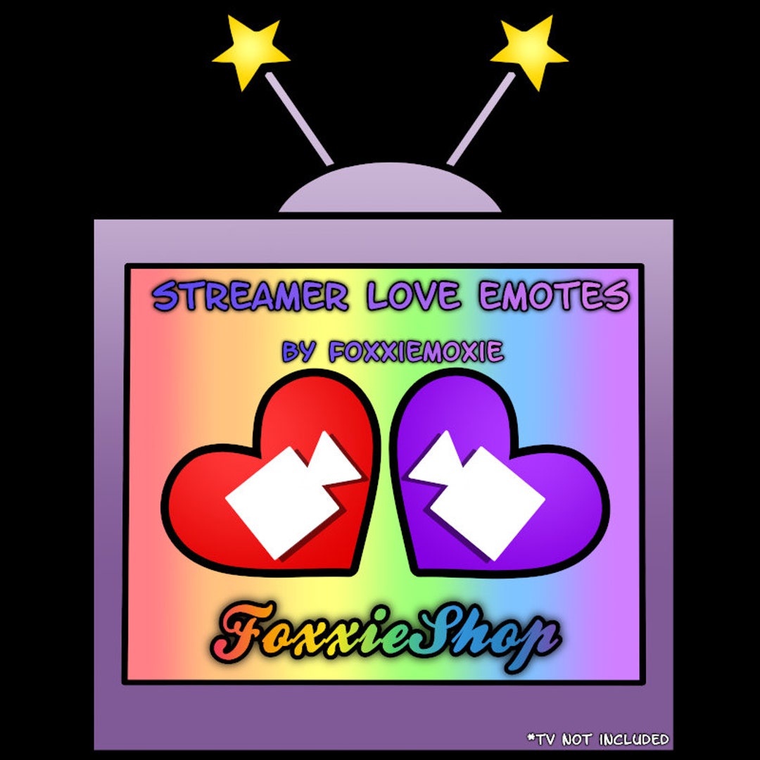 Static PNG Streamer Love Heart Emotes for Twitch, Kick, Youtube, Etc ...