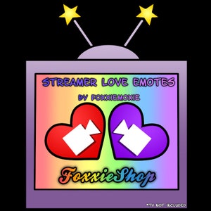 Static PNG Streamer Love Heart Emotes for Twitch, Kick, Youtube, Etc ...