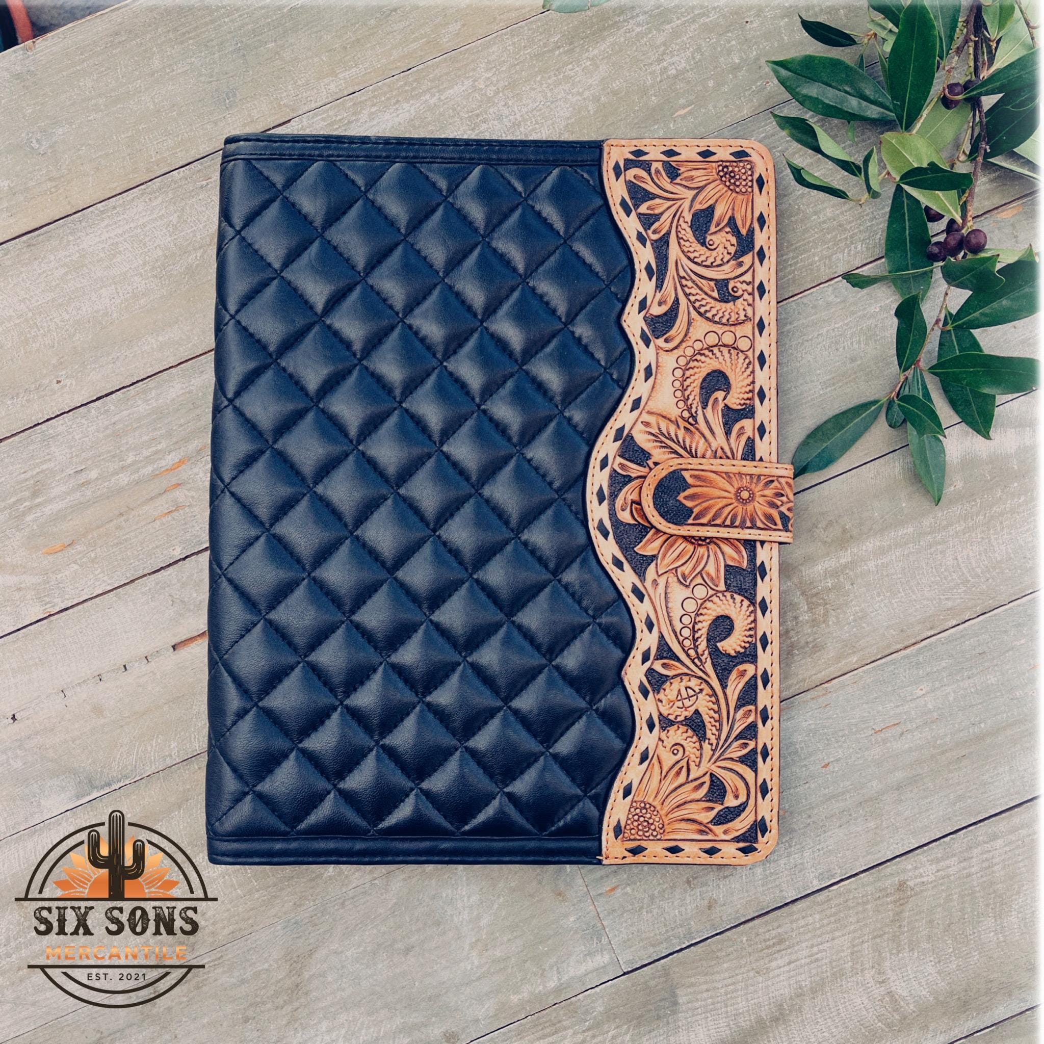 Handmade Legal Pad Portfolio, Legal Pad Cover, Hand Tooled Leather ...