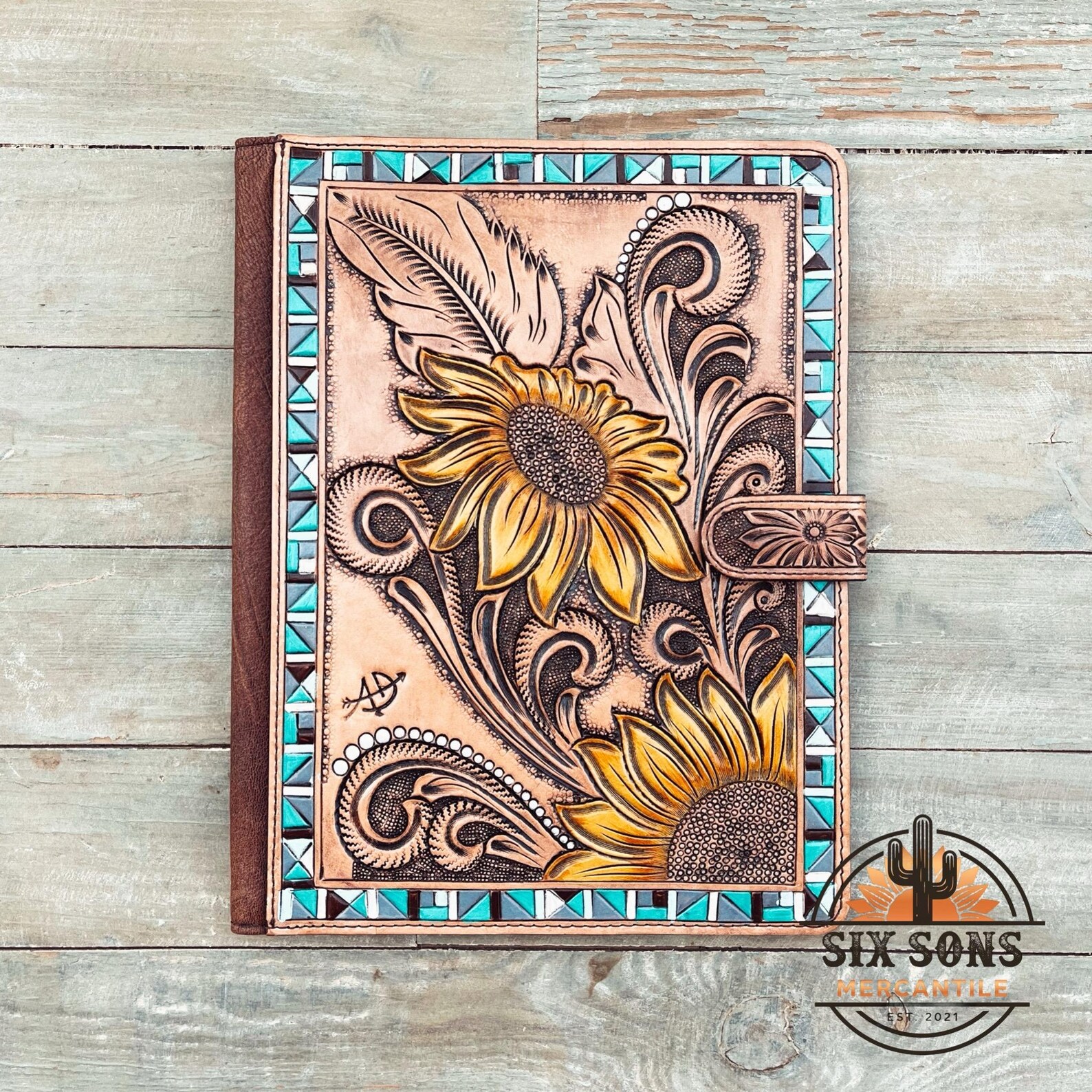 Handmade Legal Pad Portfolio, Legal Pad Cover, Hand Tooled Leather ...