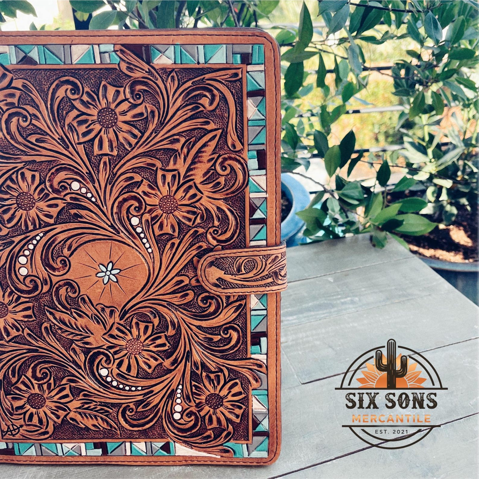Handmade Legal Pad Portfolio, Legal Pad Cover, Hand Tooled Leather ...