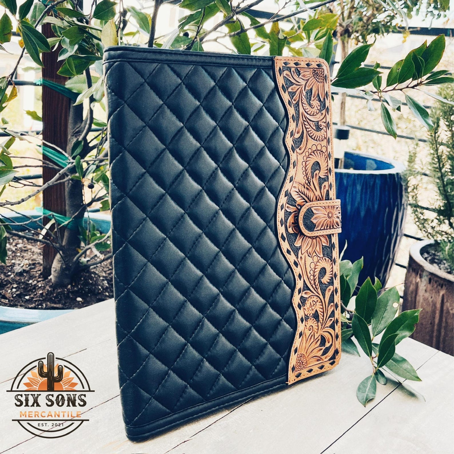 Handmade Legal Pad Portfolio, Legal Pad Cover, Hand Tooled Leather ...