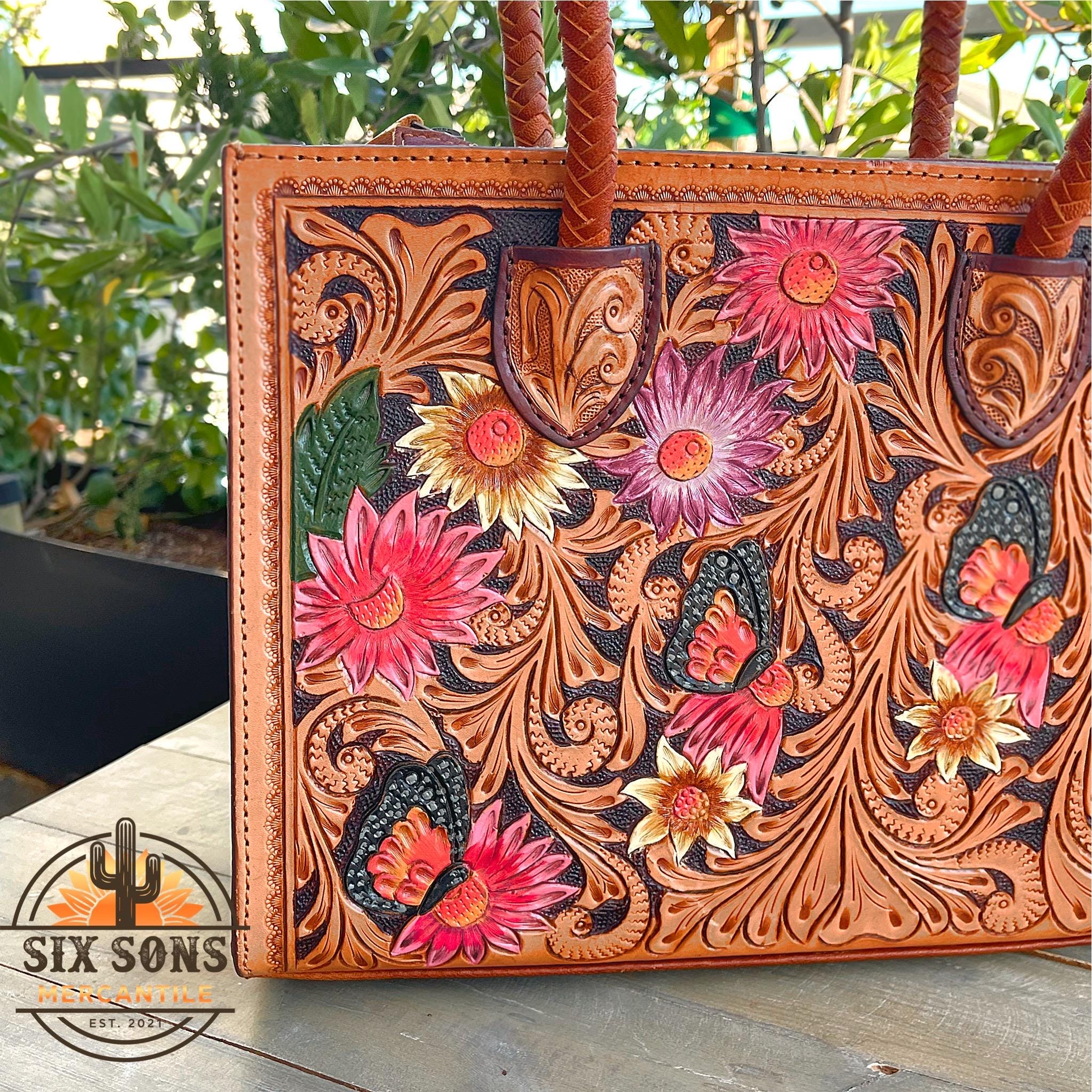 Handmade Purse, Western Leather Purse, Western Tote Bag, Leather Tote ...