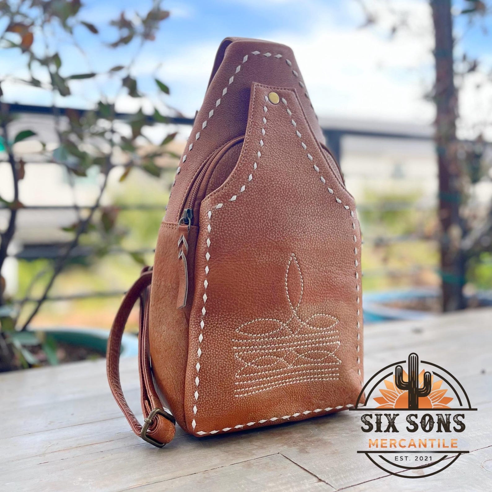 Genuine Leather Sling Bag, Womans Sling Bag, Tan Leather Sling Purse ...