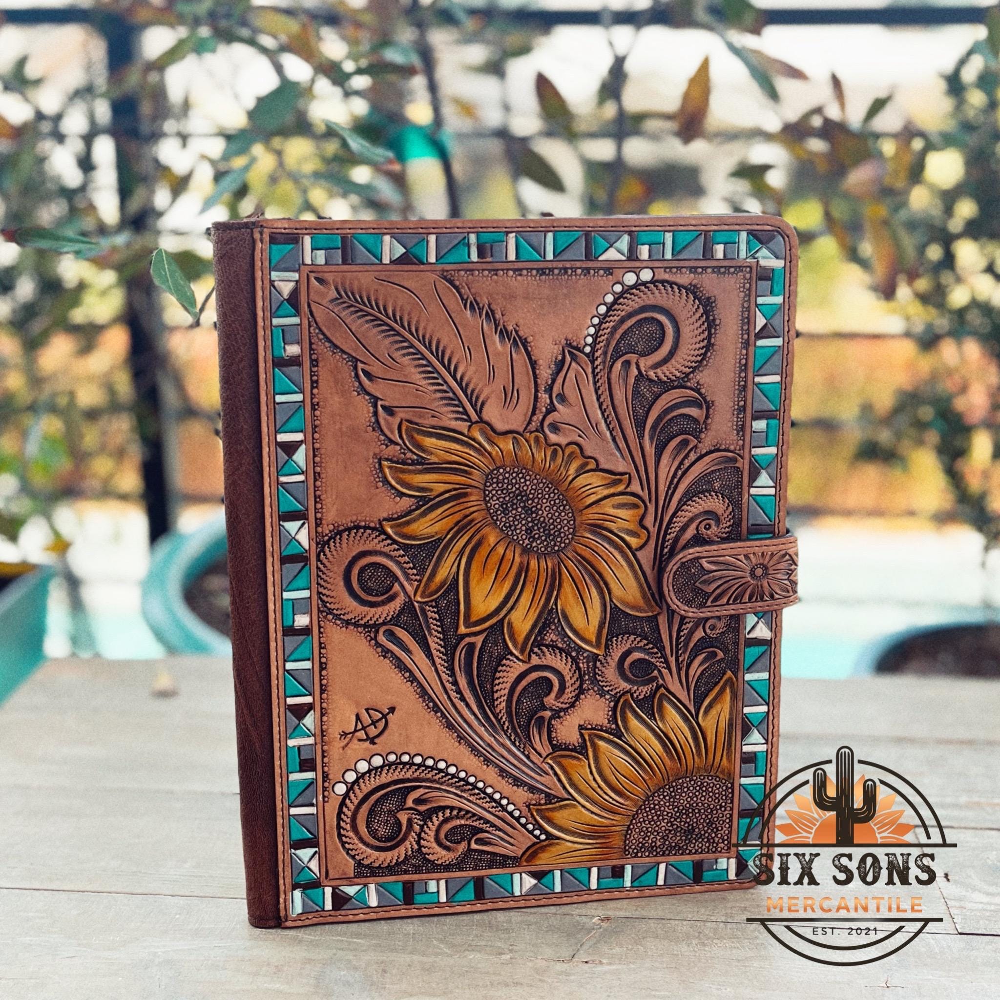 Handmade Legal Pad Portfolio, Legal Pad Cover, Hand Tooled Leather ...